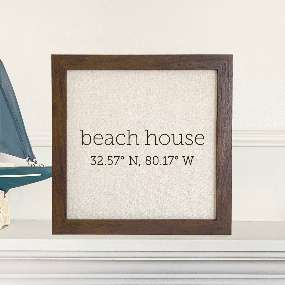 Beach House Coordinates - Custom Framed Sign – American Life Brands