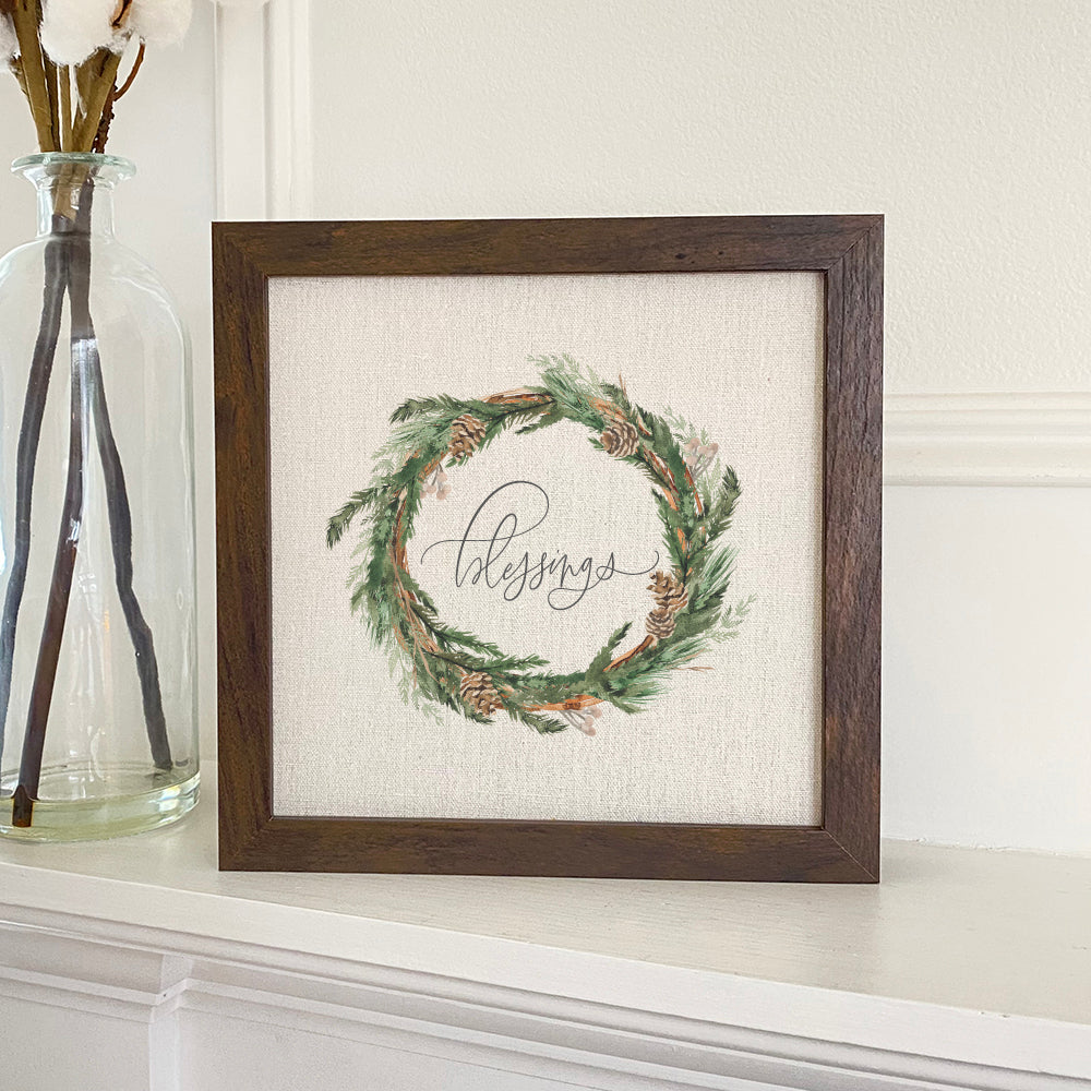 Blessings Wreath - Framed Sign – American Life Brands