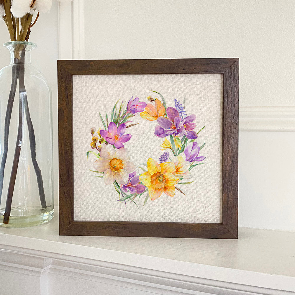 Crocus Wreath - Spring Framed Sign – American Life Brands